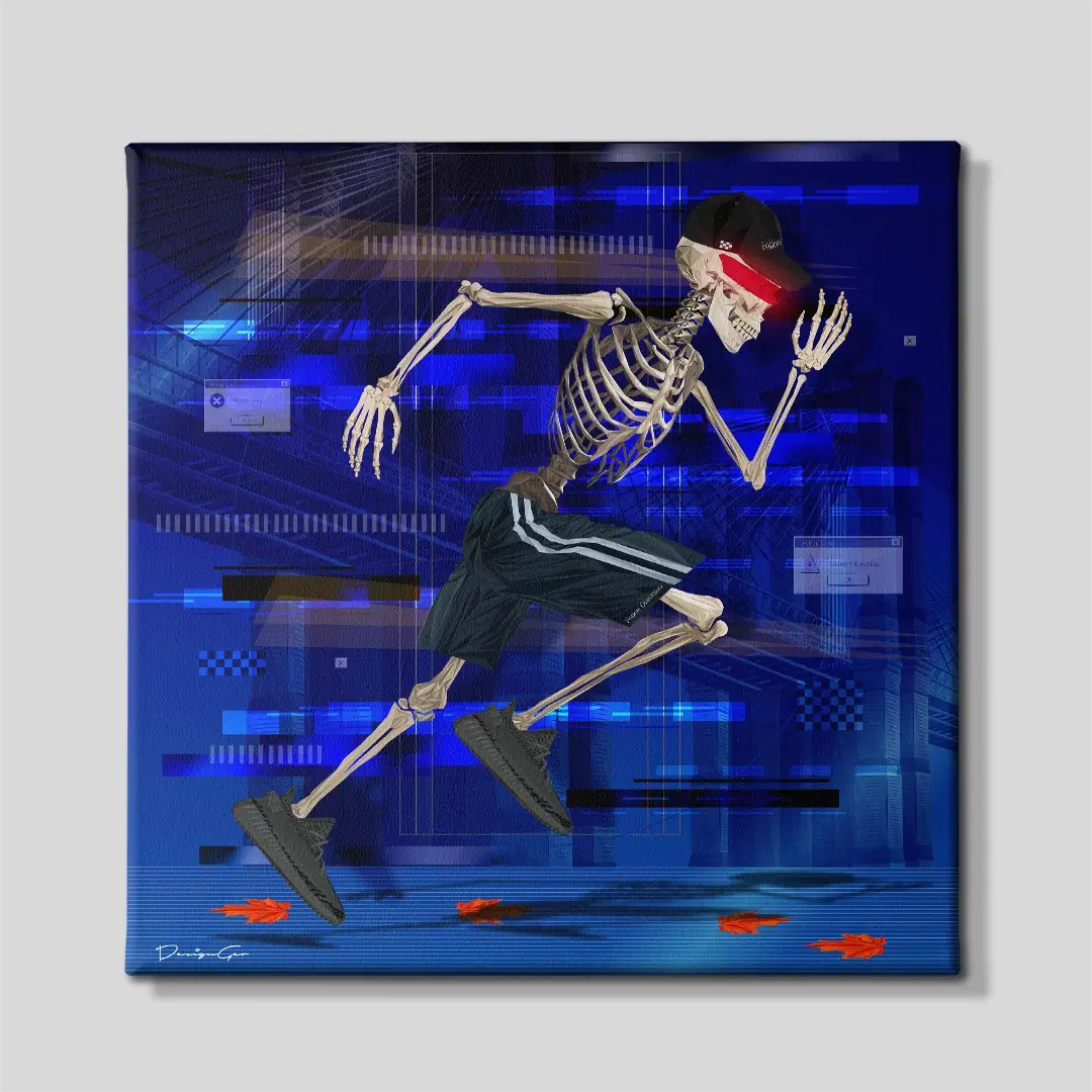 Skeleton Running Art